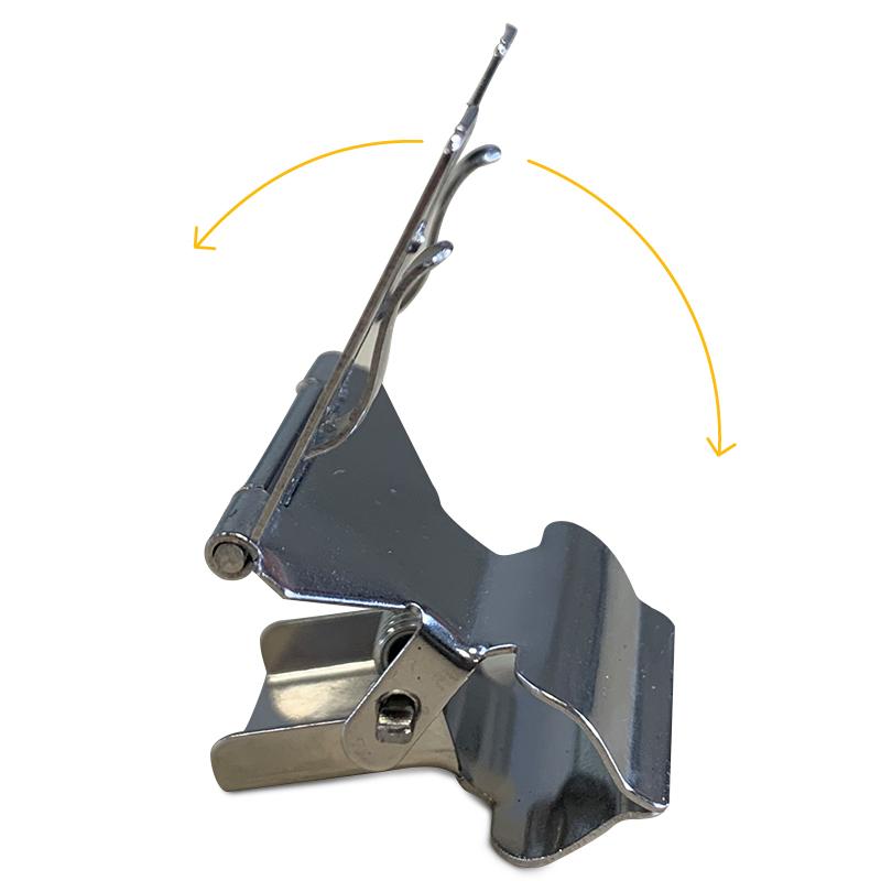 Porte étiquettes à pince inclinable acier inoxydable compatible Edikio